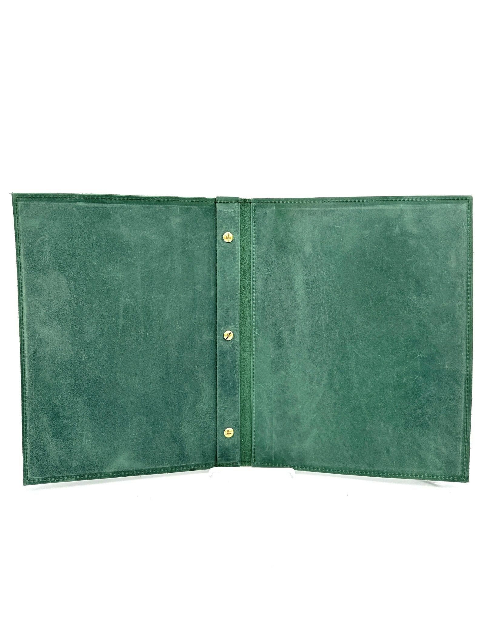 Full Letter Leather Menu Book with Chicago Screws | Free engraving ...